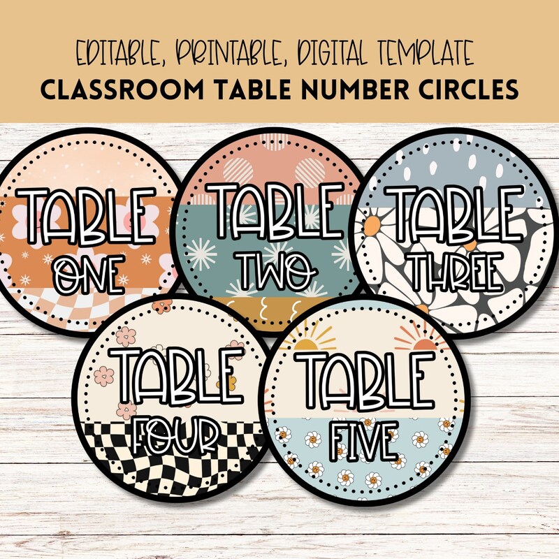 Circle Table Numbers - Etsy