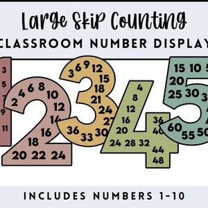 Large Skip Counting Numbers, Classroom Numbers, Math, Teacher Sign, Cut ...