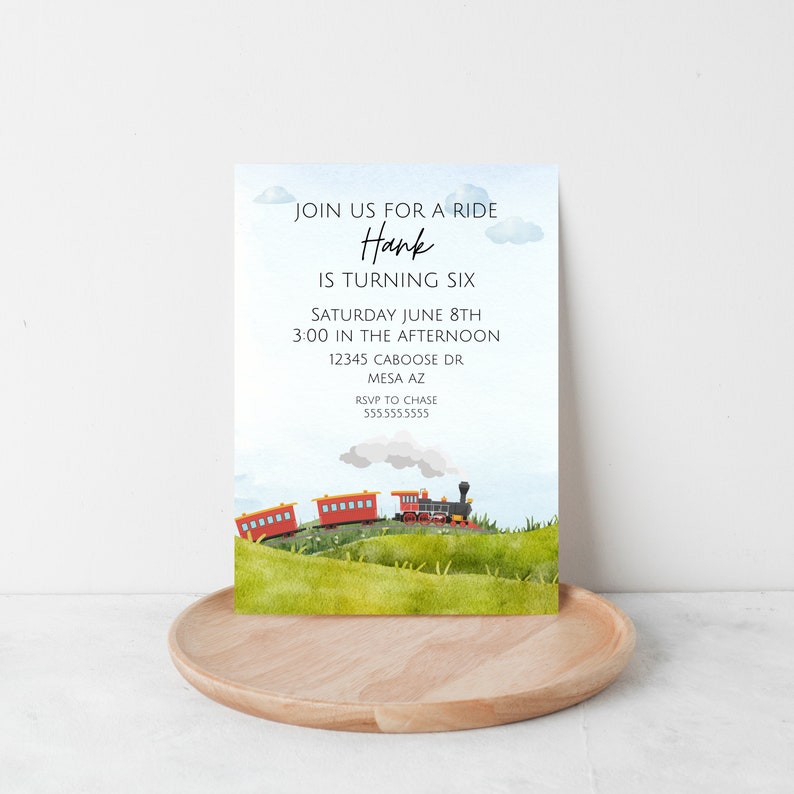 Kids Train Birthday Invitation, Boys Train Birthday, Girls Train ...