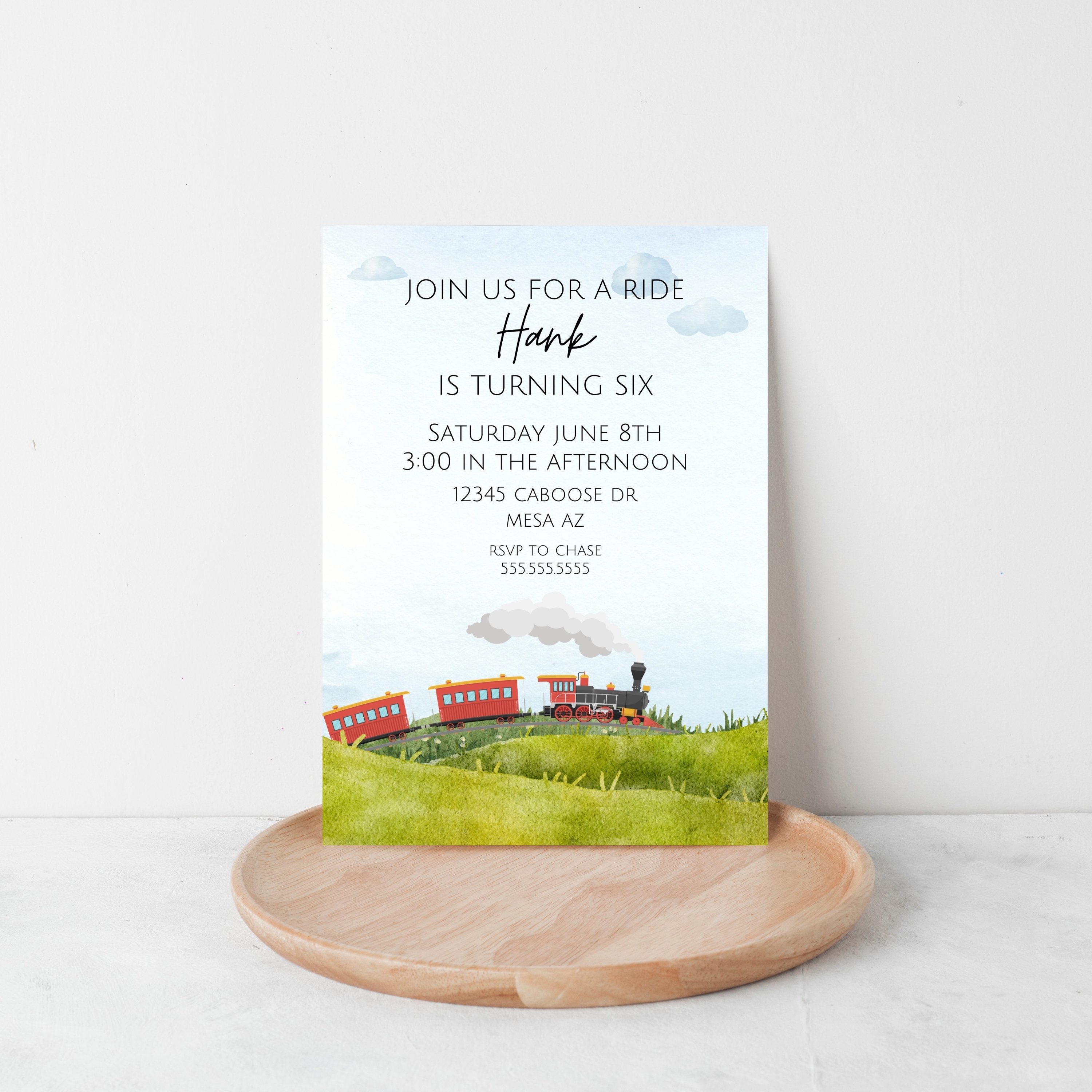 Kids Train Birthday Invitation, Boys Train Birthday, Girls Train ...