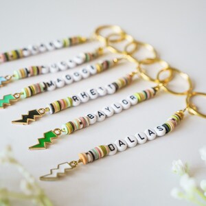 Lightning Bolt Personalized Name Keychain, Backpack Customized Name ...