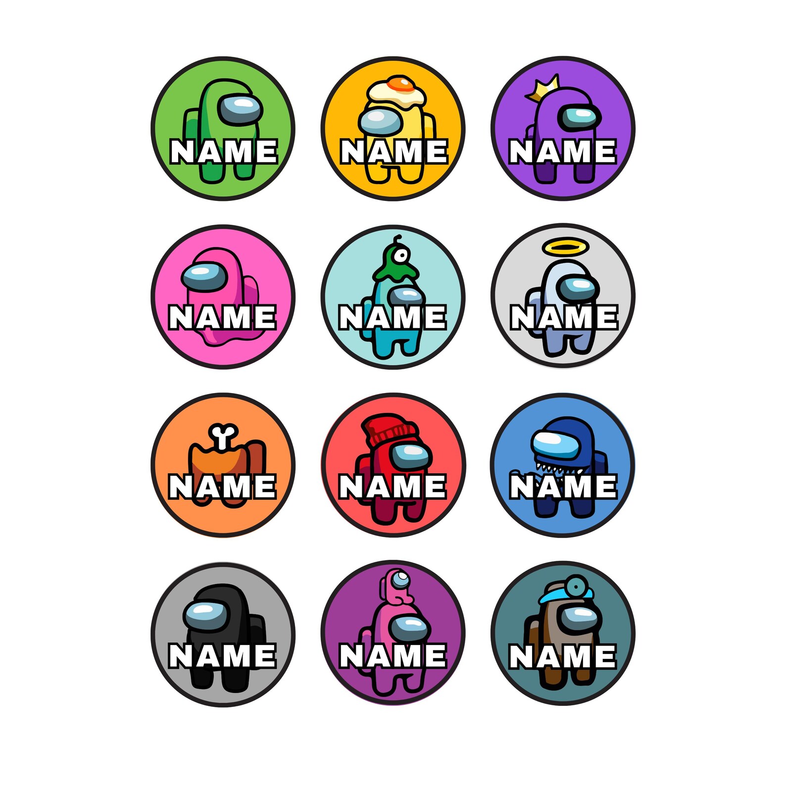 Among Us Editable Cupcake Toppers, Birthday Cake Toppers, Among Us ...