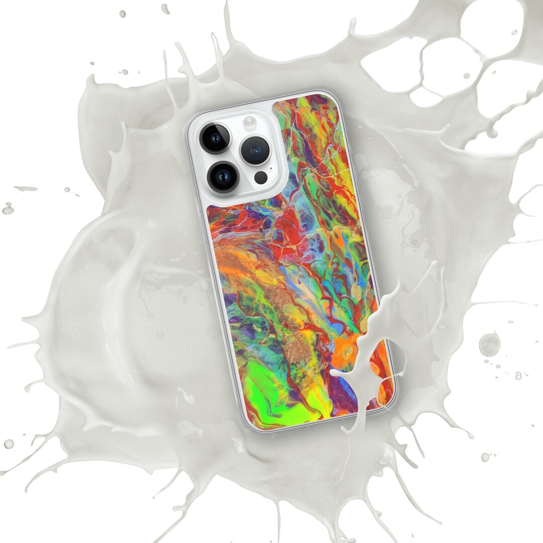 Fluorescent Fluid Art iPhone Case, Abstract Pour Painting - Etsy