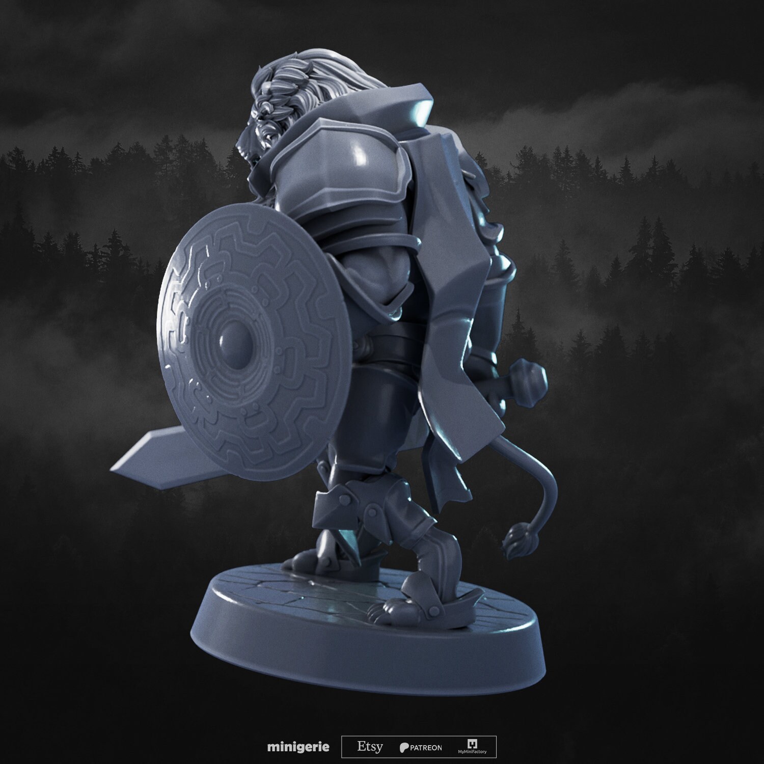 Leonin Paladin Resin Dnd Miniature Stylized Mini for Tabletop 32mm - Etsy