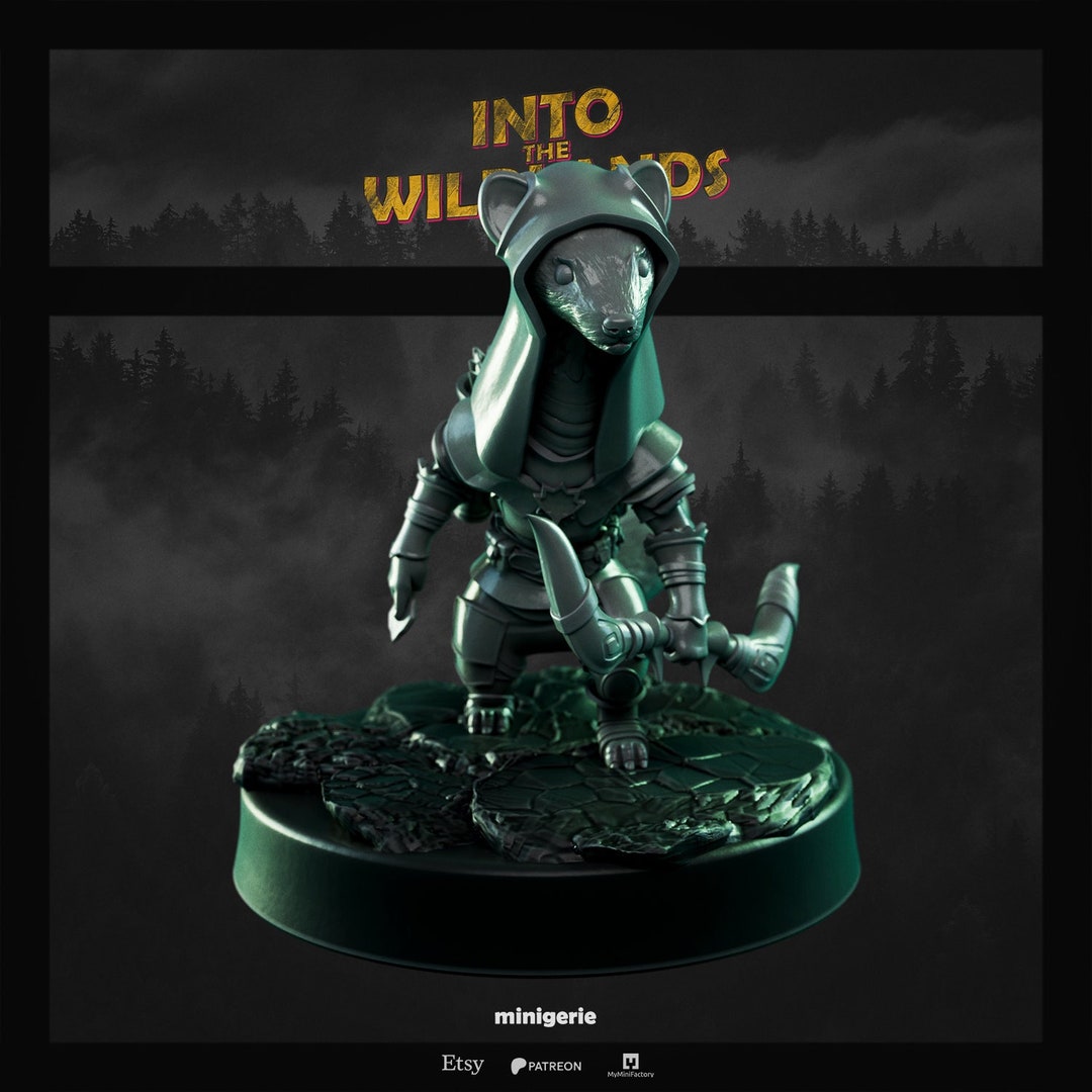 Kip - Weasel Ranger - Resin Dnd Miniature - Stylized Mini for Tabletop ...