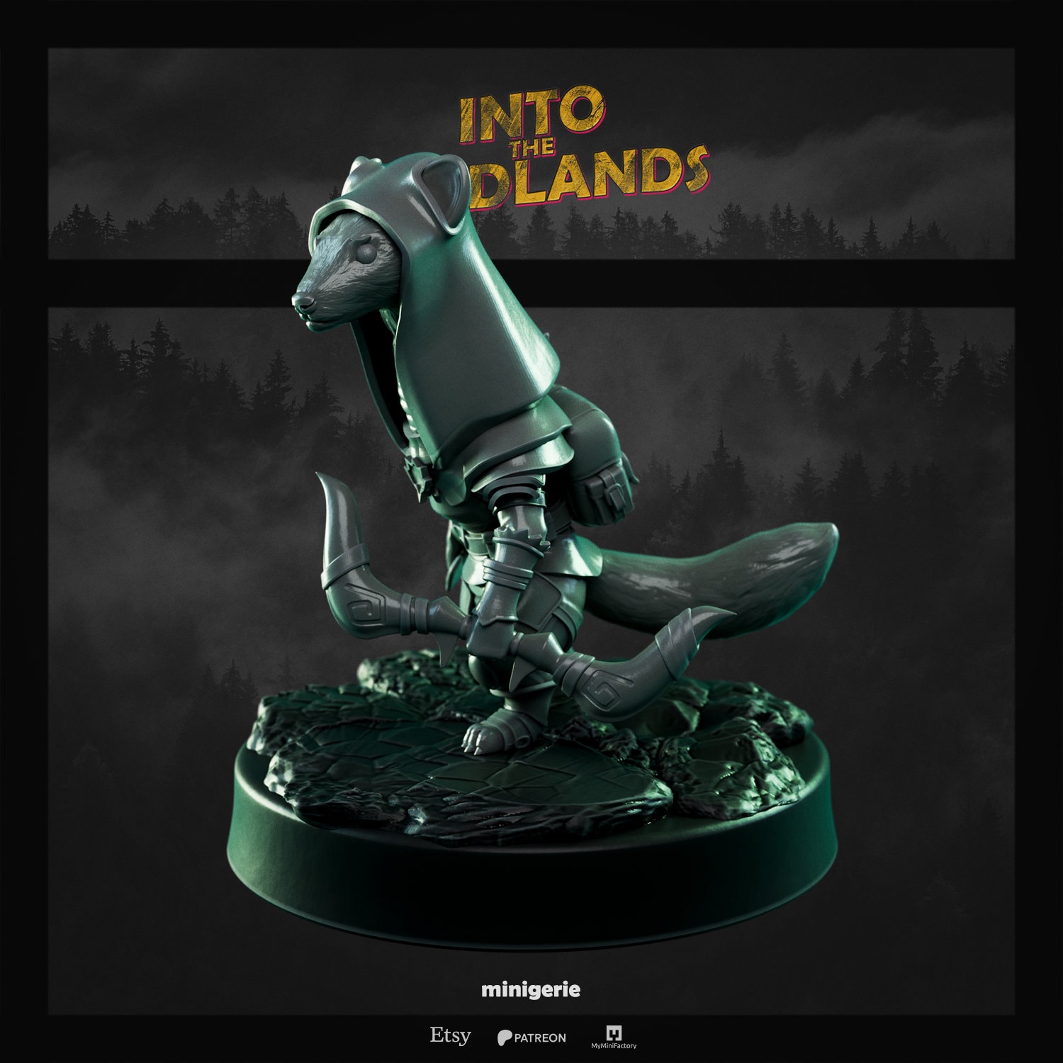 Kip - Weasel Ranger - Resin Dnd Miniature - Stylized Mini for Tabletop ...