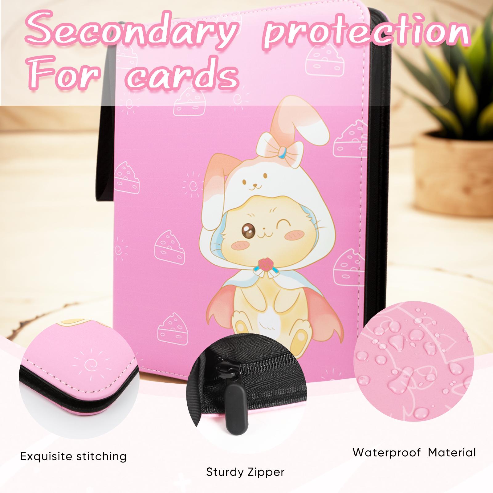 Custom Card Binder 9 Pocket Pink Color for Trading Cards Binder Holds ...