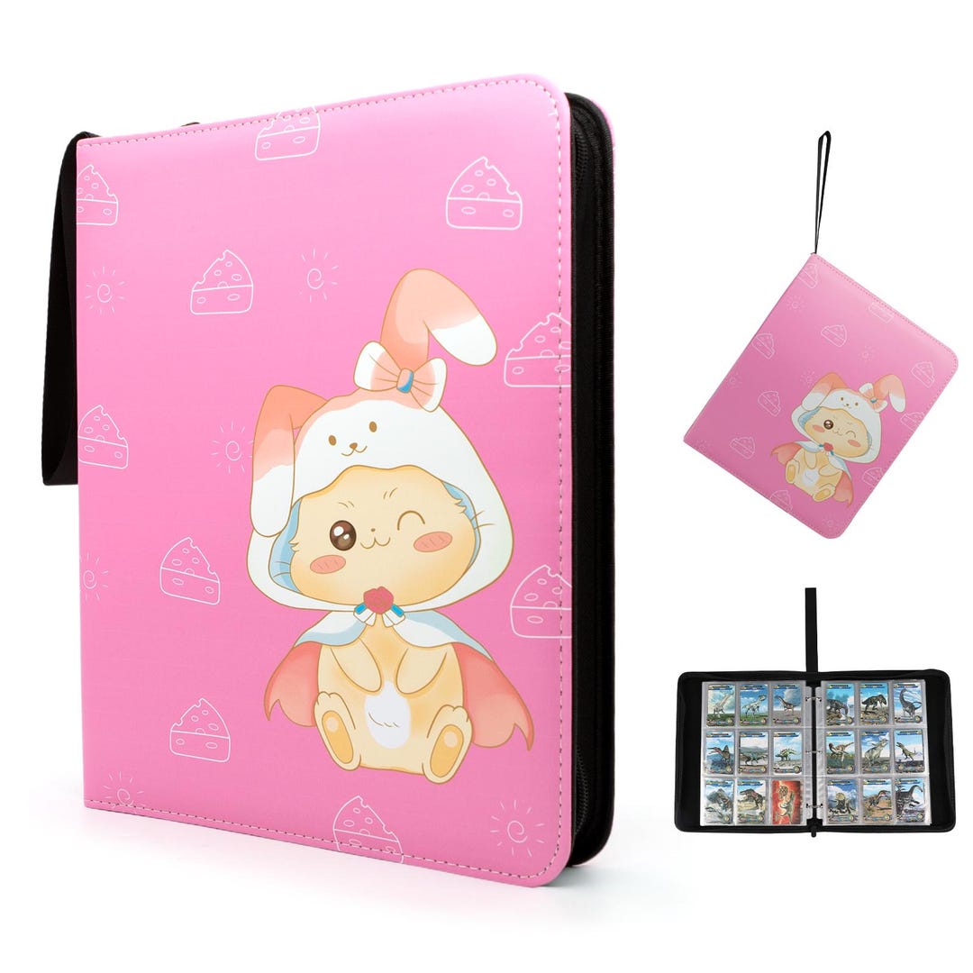 Custom Card Binder 9 Pocket Pink Color for Trading Cards Binder Holds ...