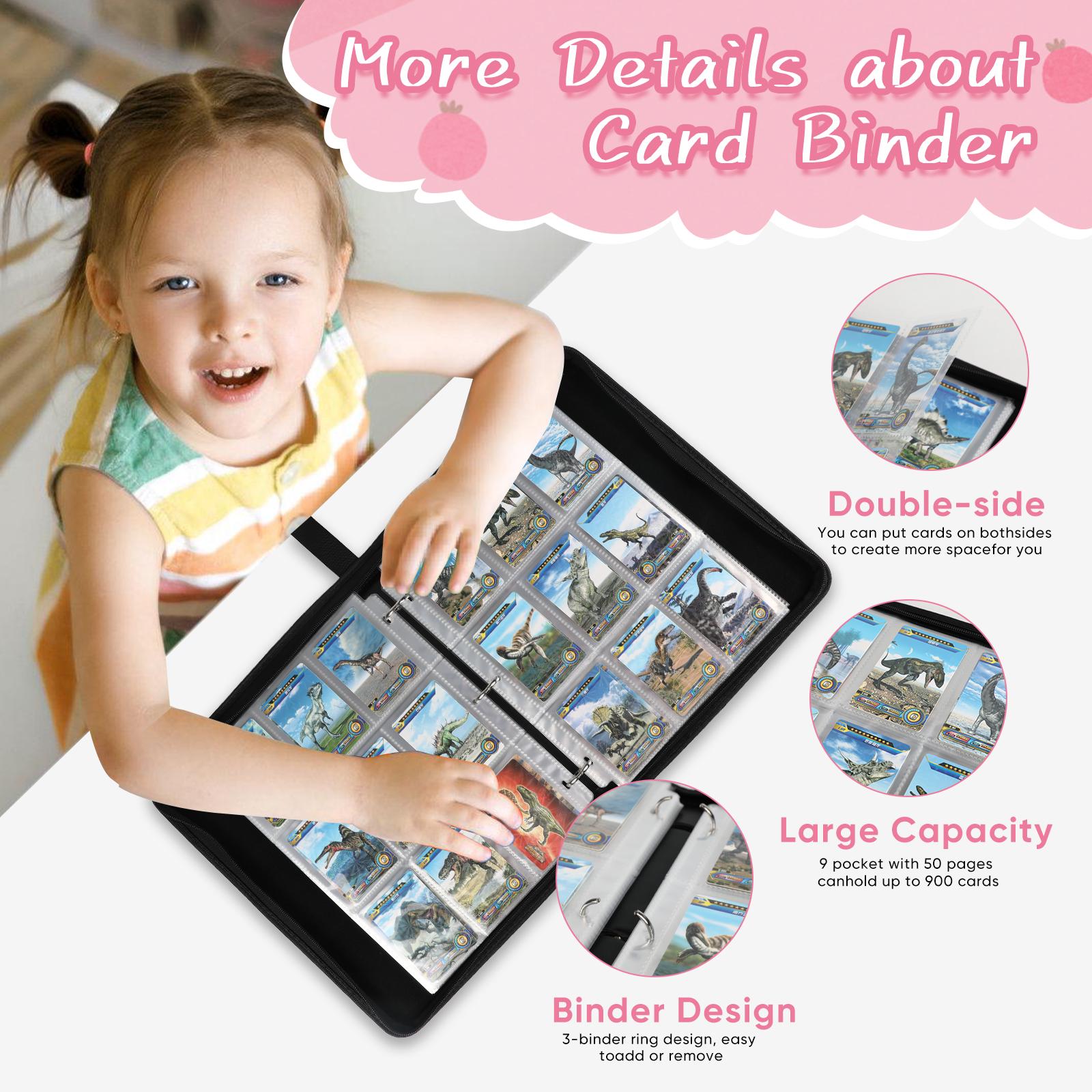 Custom Card Binder 9 Pocket Pink Color for Trading Cards Binder Holds ...