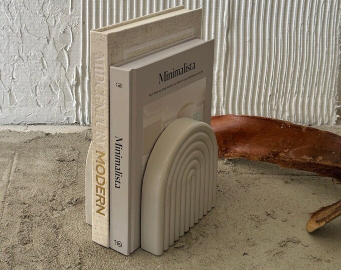 Arched Colourful Bookends, Pastel Teal Orange Plum Book Holders, Modern ...