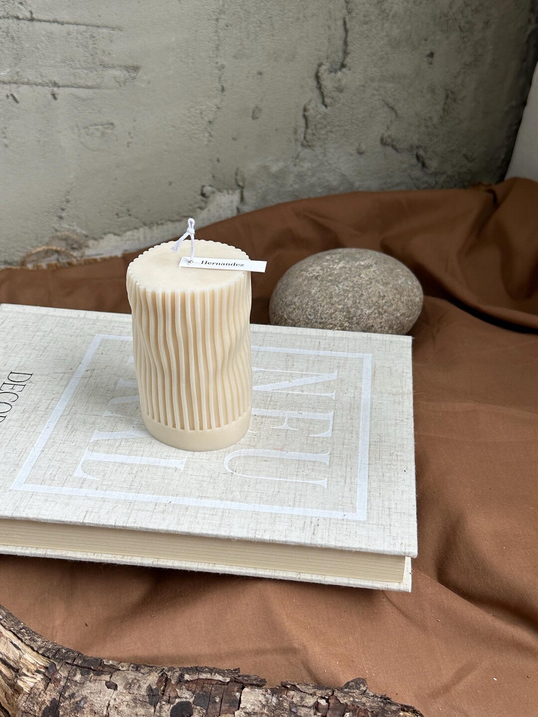 Personalized Candle/wavy Candle/wave Shape Candle/pillar Candle/details ...