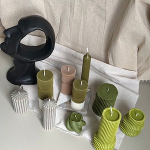 Column Pillar Candles Decorative Modern Geometric Funky Figure Candle ...