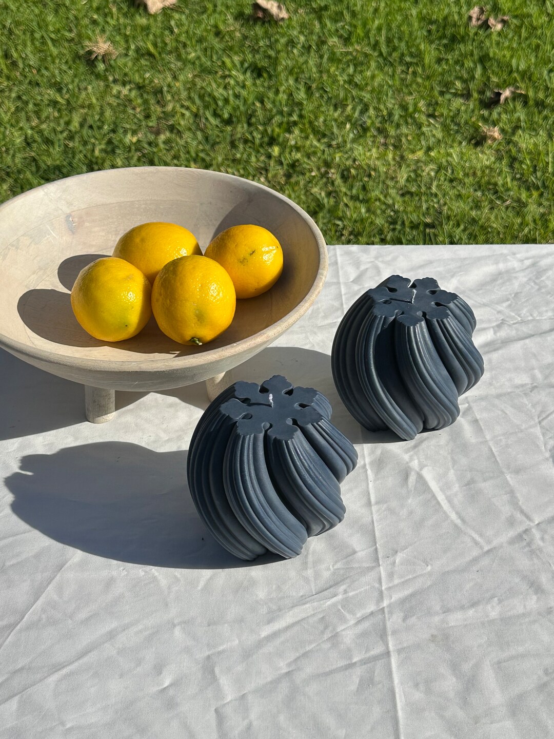 Swirl Decor Pillar Candle Elegant Swirl Design Soy Wax Blend for Clean ...