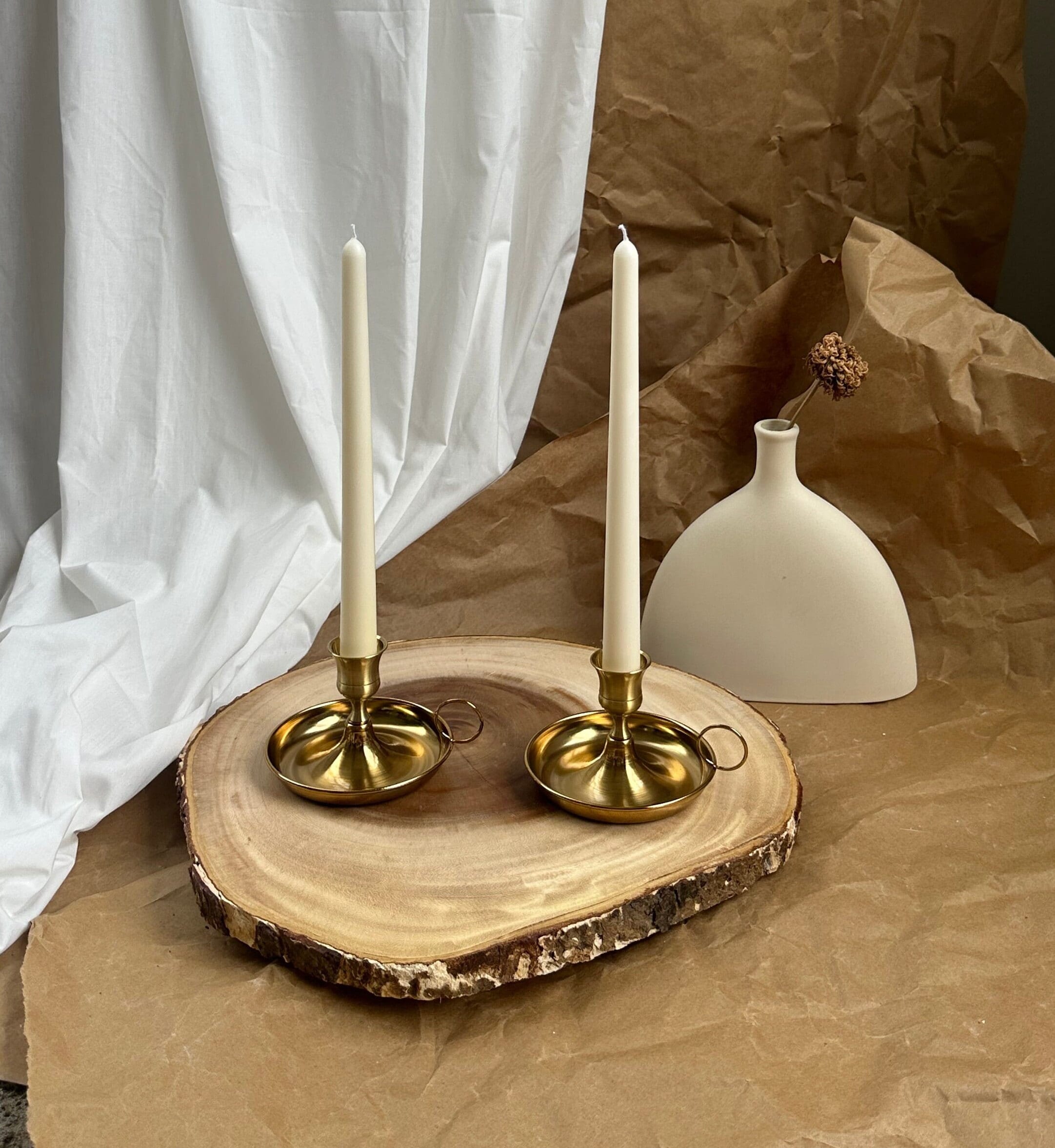 Elegant Handcrafted Taper Candle Set - Unscented Candles for Home Decor ...