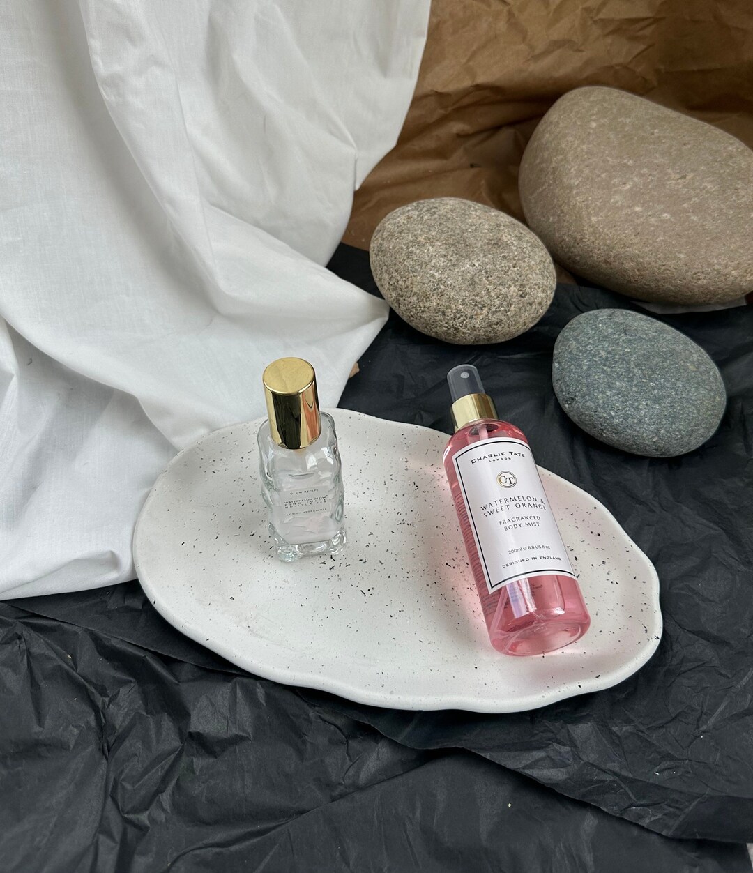 Irregular Stone Style Concrete Tray-unique Tray-oval Concrete Tray ...