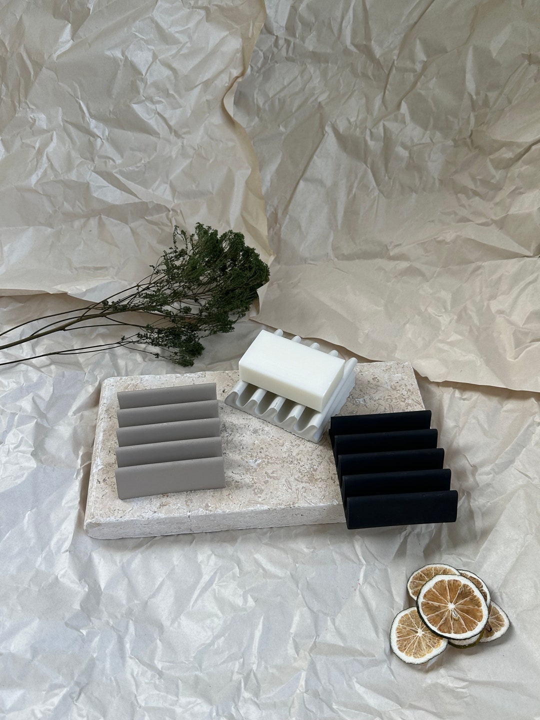 Cement Soap Dish | Draining Soap Holder | Modern Minimalist Design ...