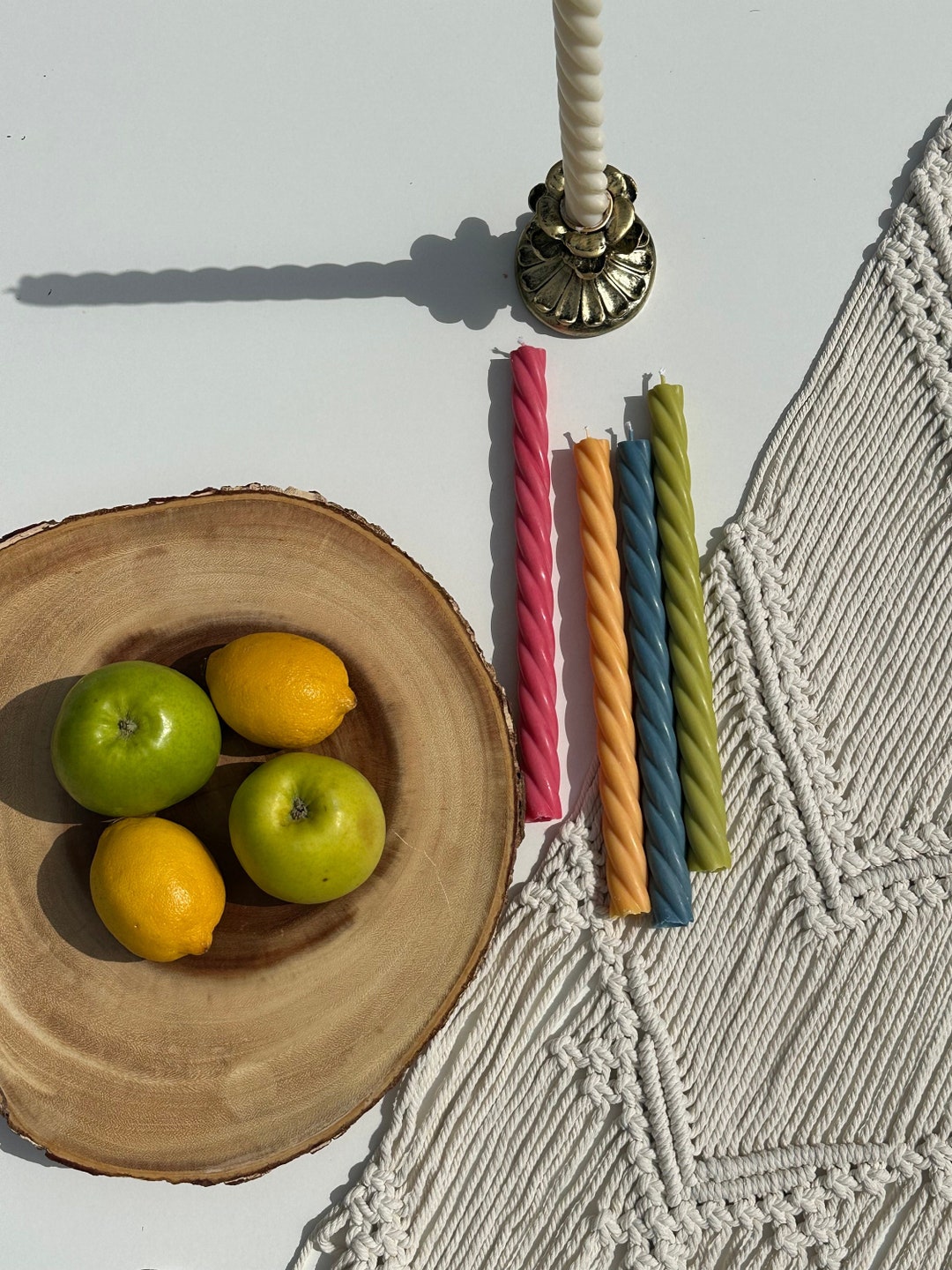 Swirl Taper Candles Set: Twisted Design Table Decor - Etsy