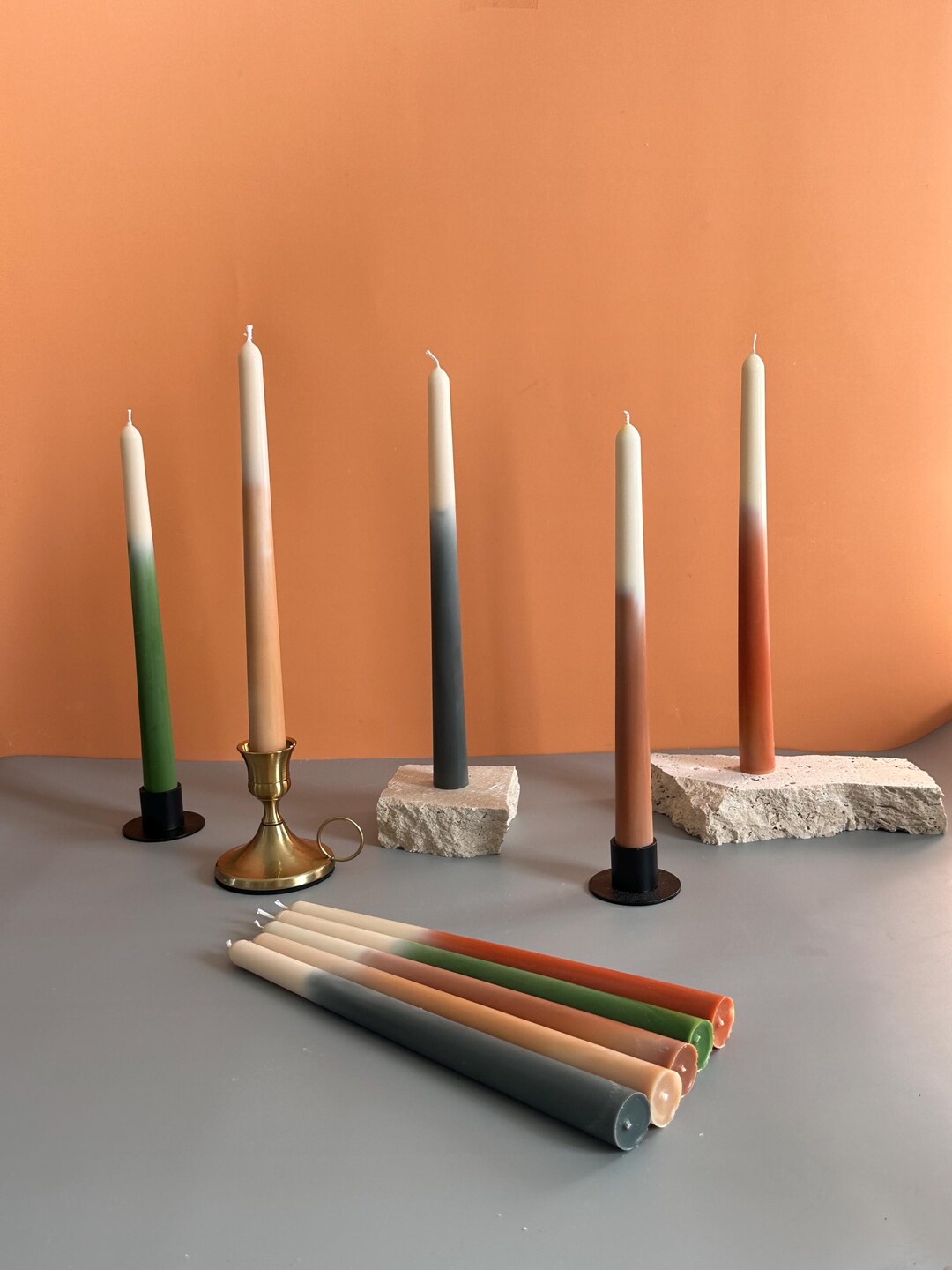Gradient Taper Candles: Handcrafted Elegant Home Decor, Set of 2 - Etsy