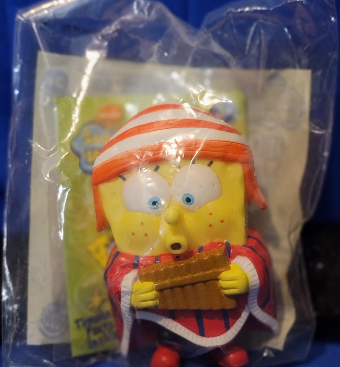 Vintage Andes Spongebob Figurine: "peru, Pan Flute" 2005 Burger King ...