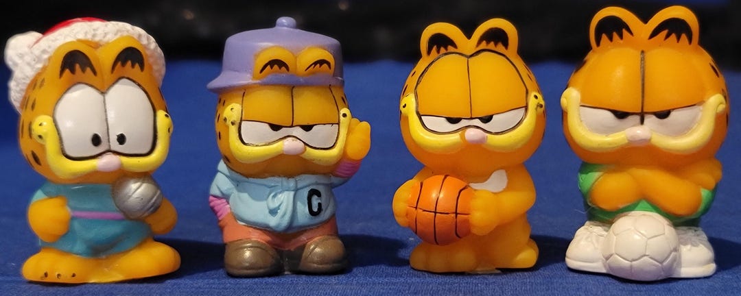 Vintage 80s Garfield Pencil Toppers: Rubber PVC Figures Set - Etsy