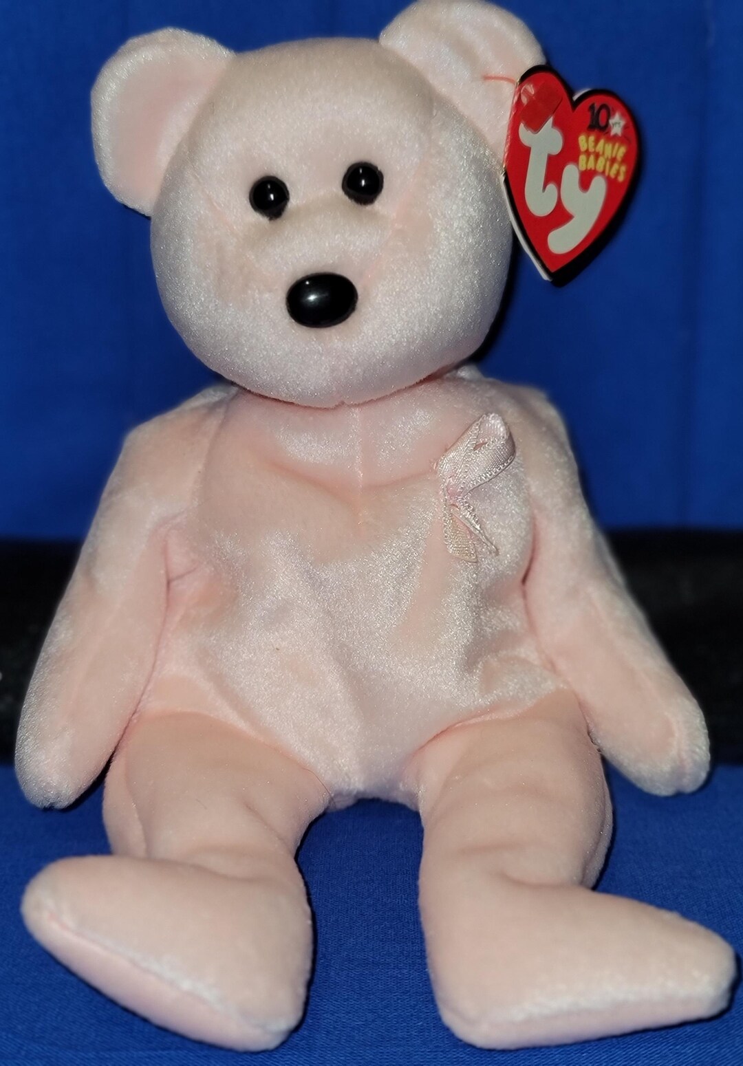 TY 11th Gen "cure" 9" Original Beanie Babies Light Pink Soft Cancer ...