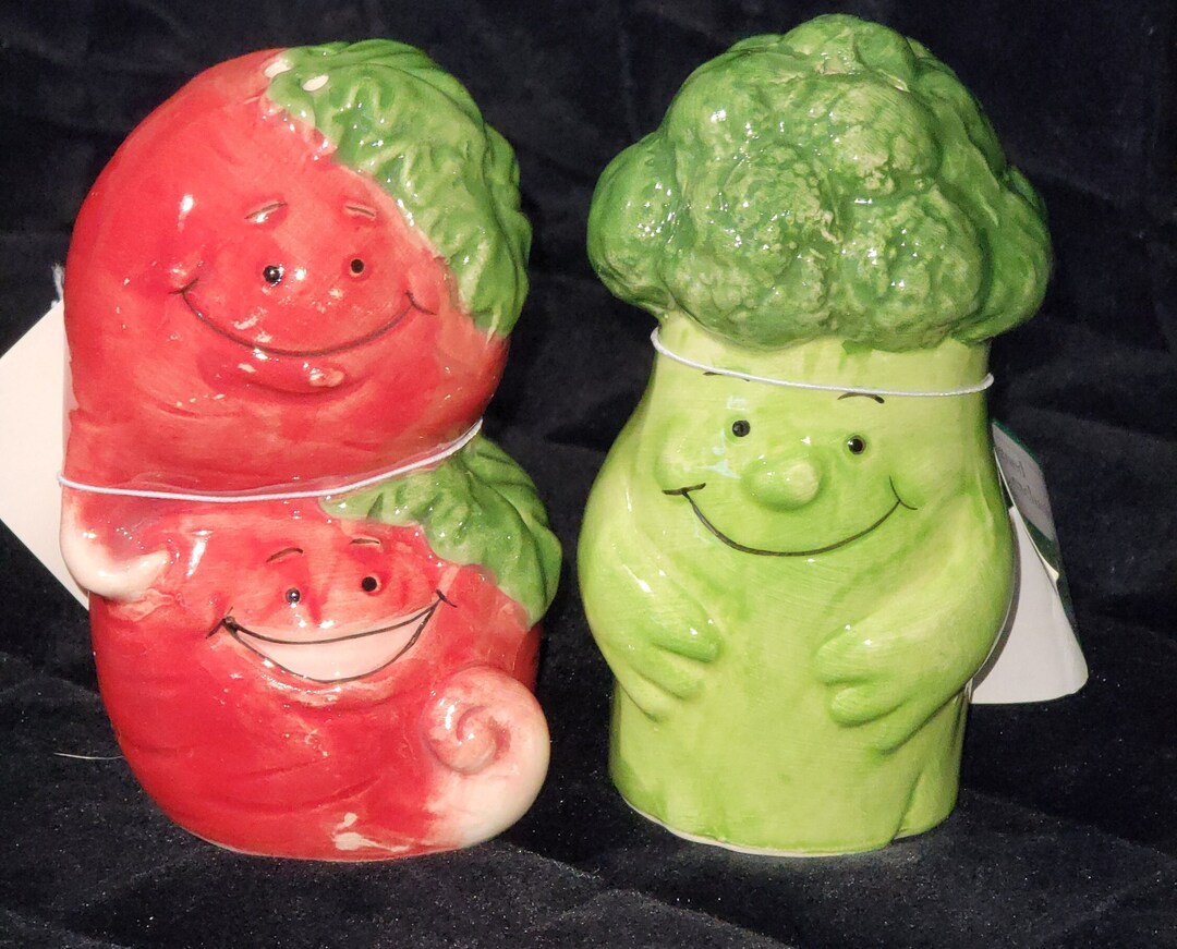 Radish Broccoli Vegetables Salt and Pepper Shakers, Art, Collectible ...
