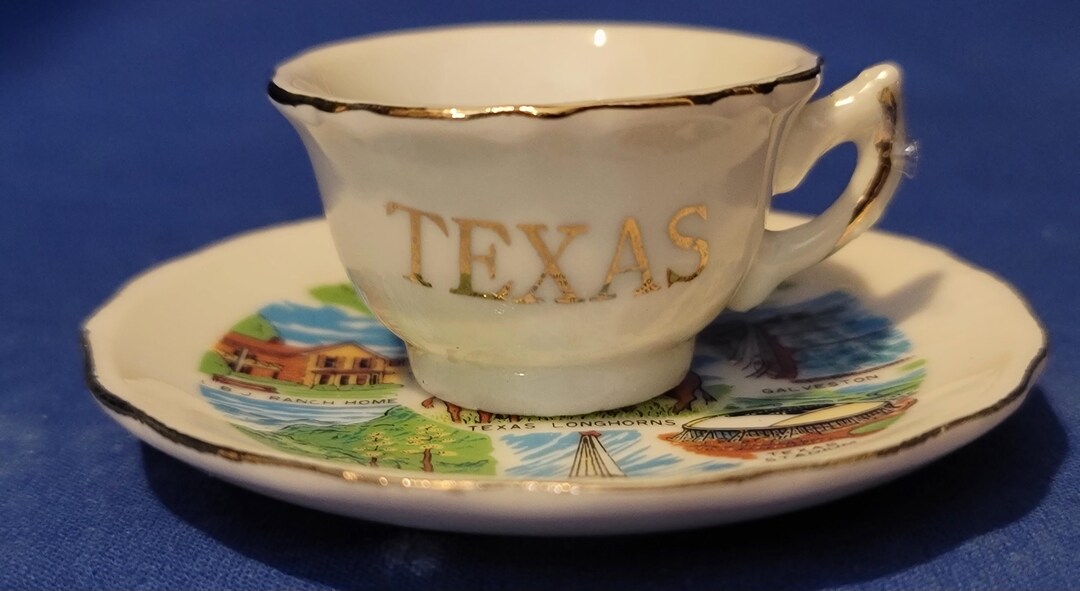 Made in Japan Vintage Texas Souvenir Demitasse Teacup and Saucer Set ...