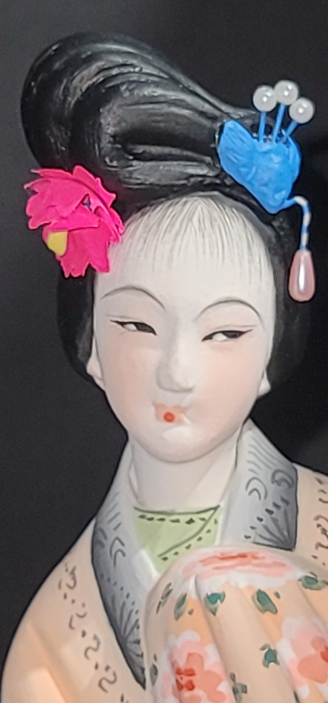 1959 "rare" Clay Sculptural Art of Clay Figurine"the Weaving Girl ...