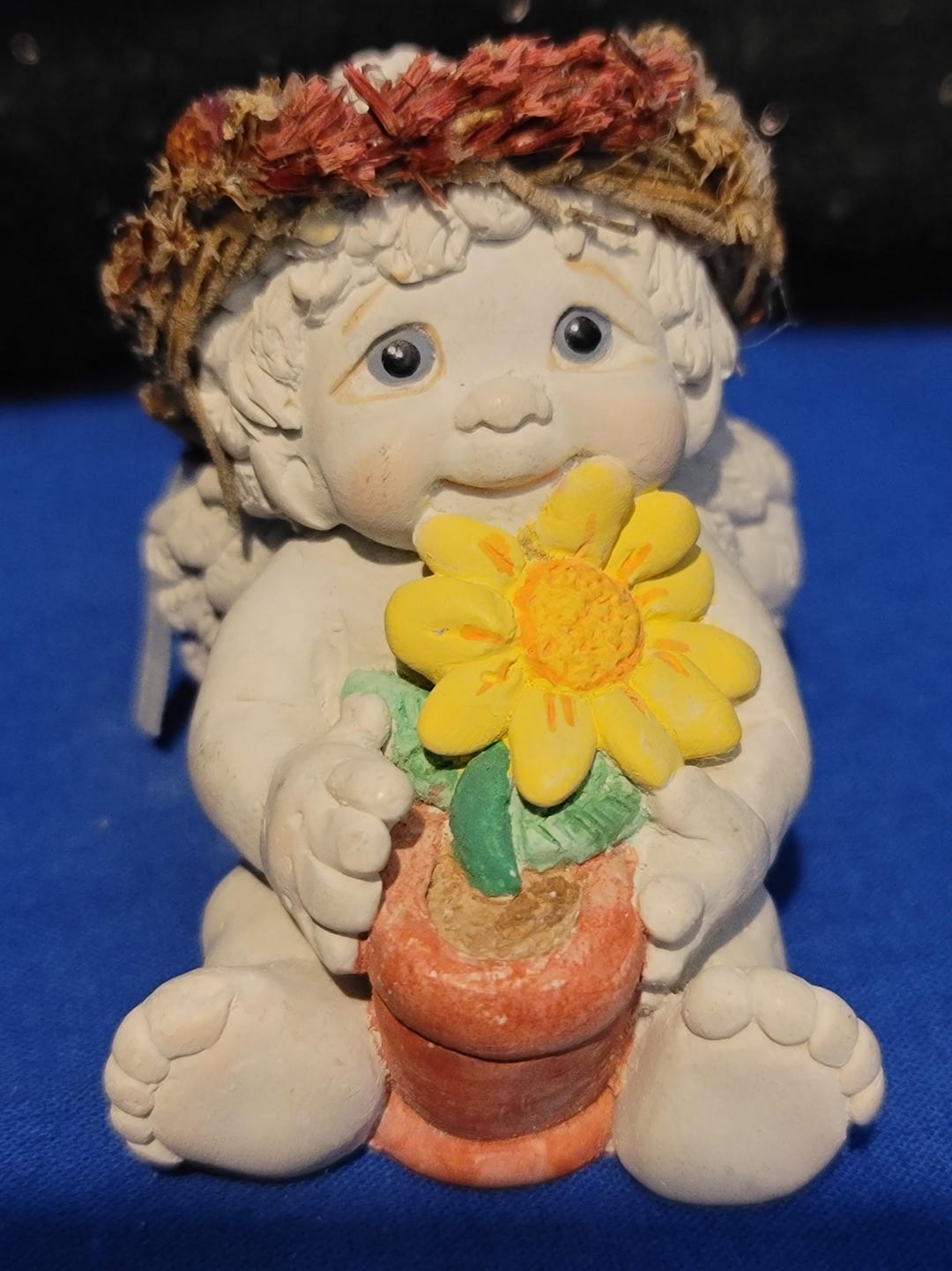 Dreamsicle Sunflower Angel Figurine: 1994 Cast Art Collectible - Etsy
