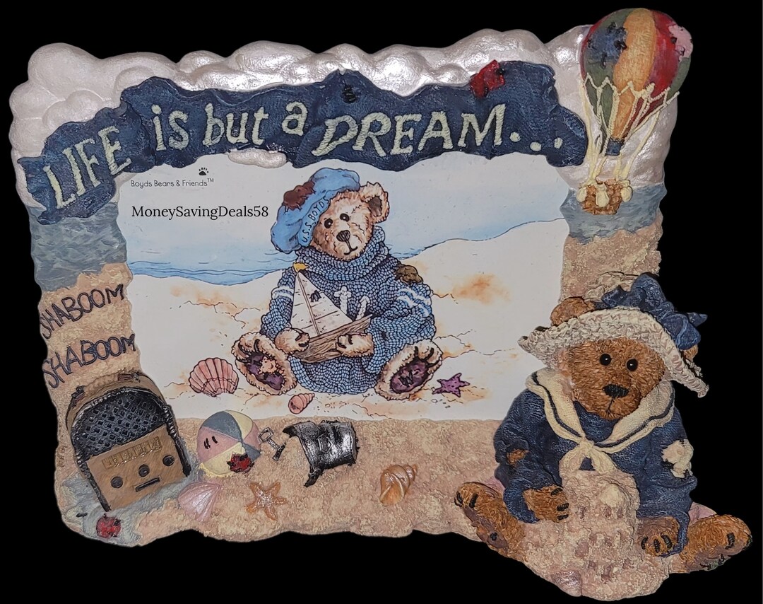 1995 Boyds Bears Resin Picture Photo Frame, Wilson...life is but a ...