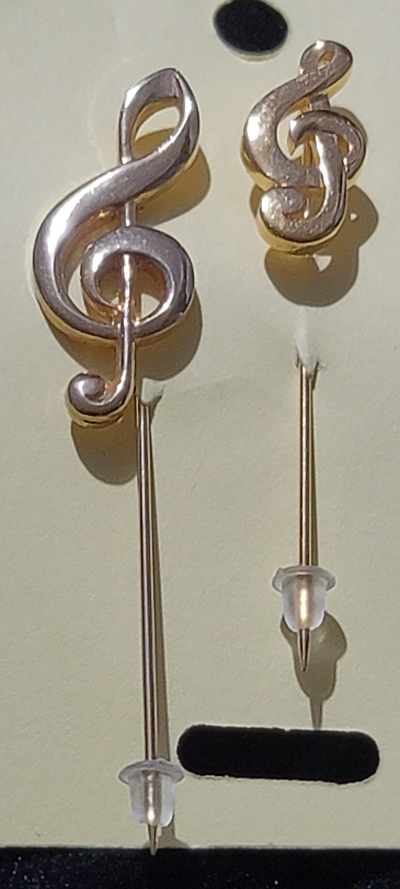 Treble Clef 18K Gold Plated Stick Pin Brooch Music Note 2 - Etsy