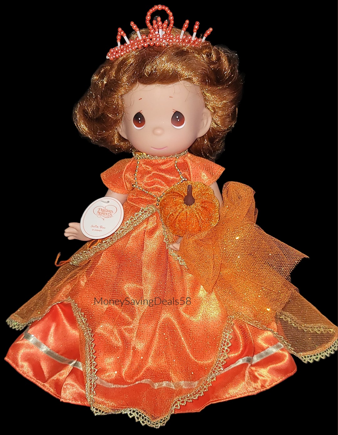 12 Precious Moments Sofia Boo Pumpkin Princess Doll Orange Gold Sparkle ...