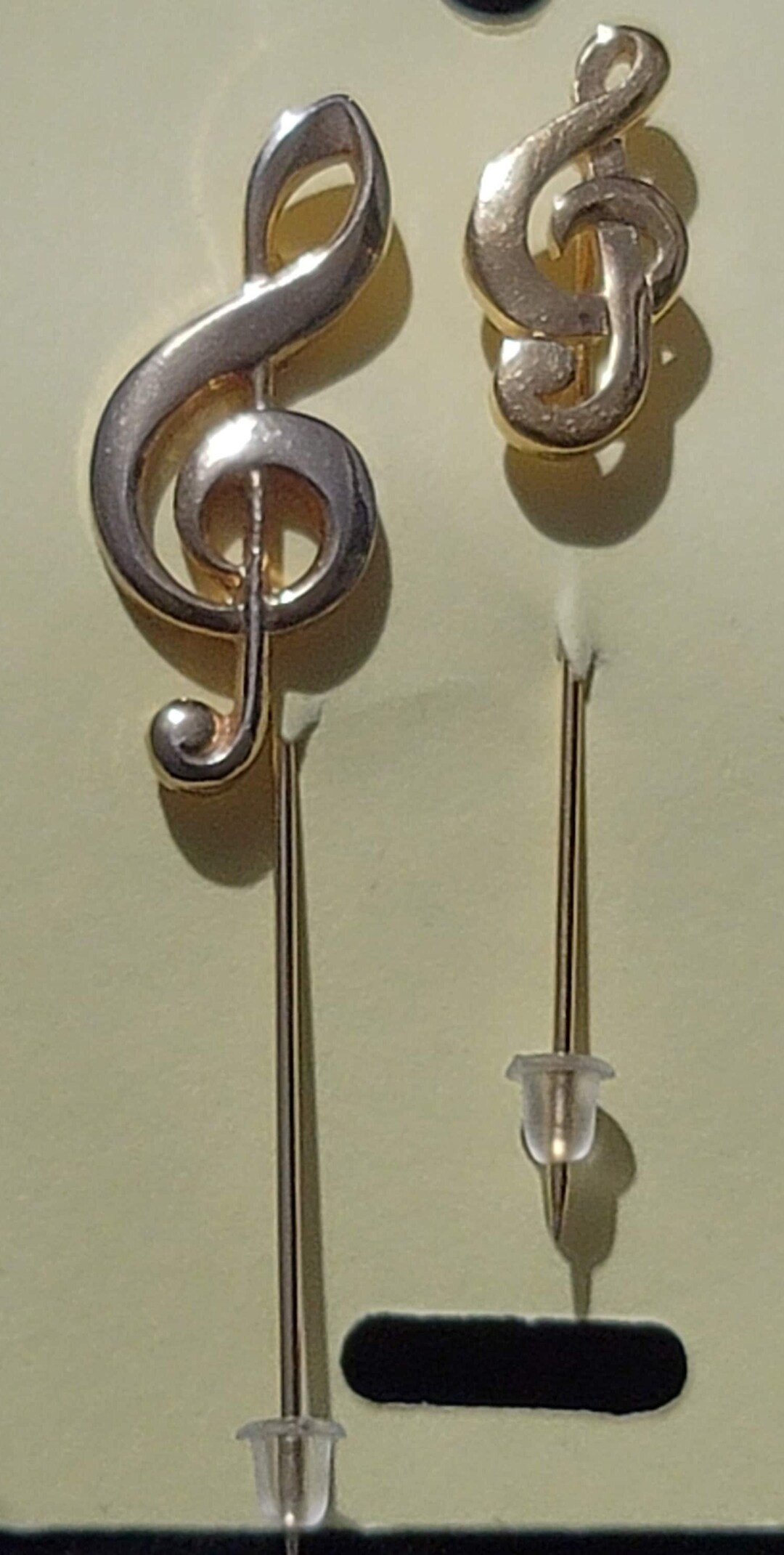 Treble Clef 18K Gold Plated Stick Pin Brooch Music Note 2 - Etsy