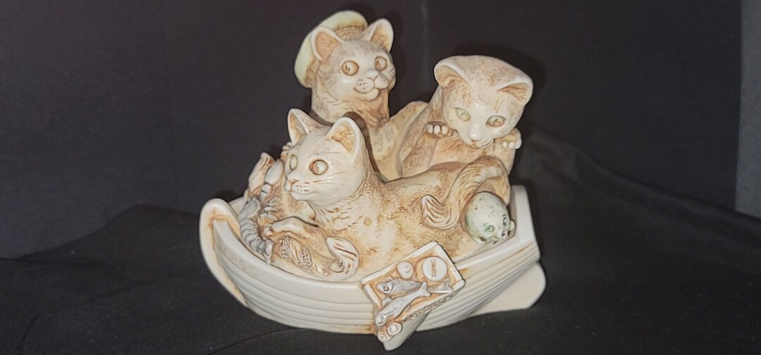 Harmony Kingdom Lawrence Ahoy Scottish Cats on Boat Ride Signature ...