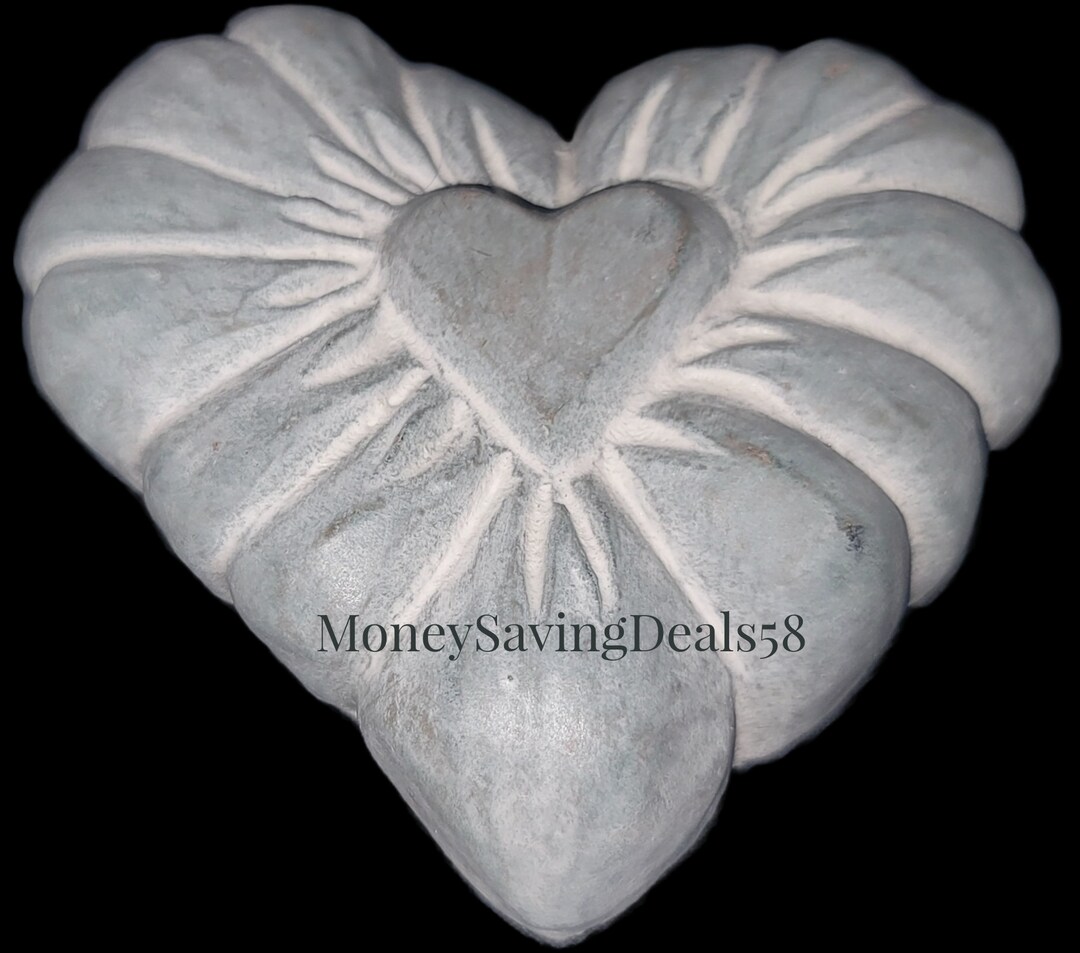 Isabel Bloom Heart Paperweight: Signed 1993 Garden Spring Blue Stone ...