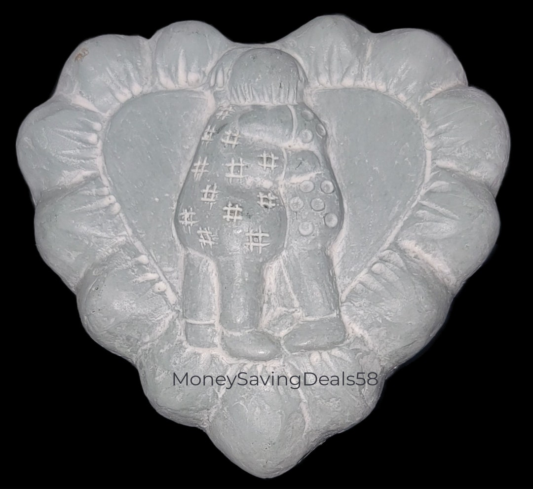 Signed Isabel Bloom Heart Sculpture: Children Hugging, Green Stone ...