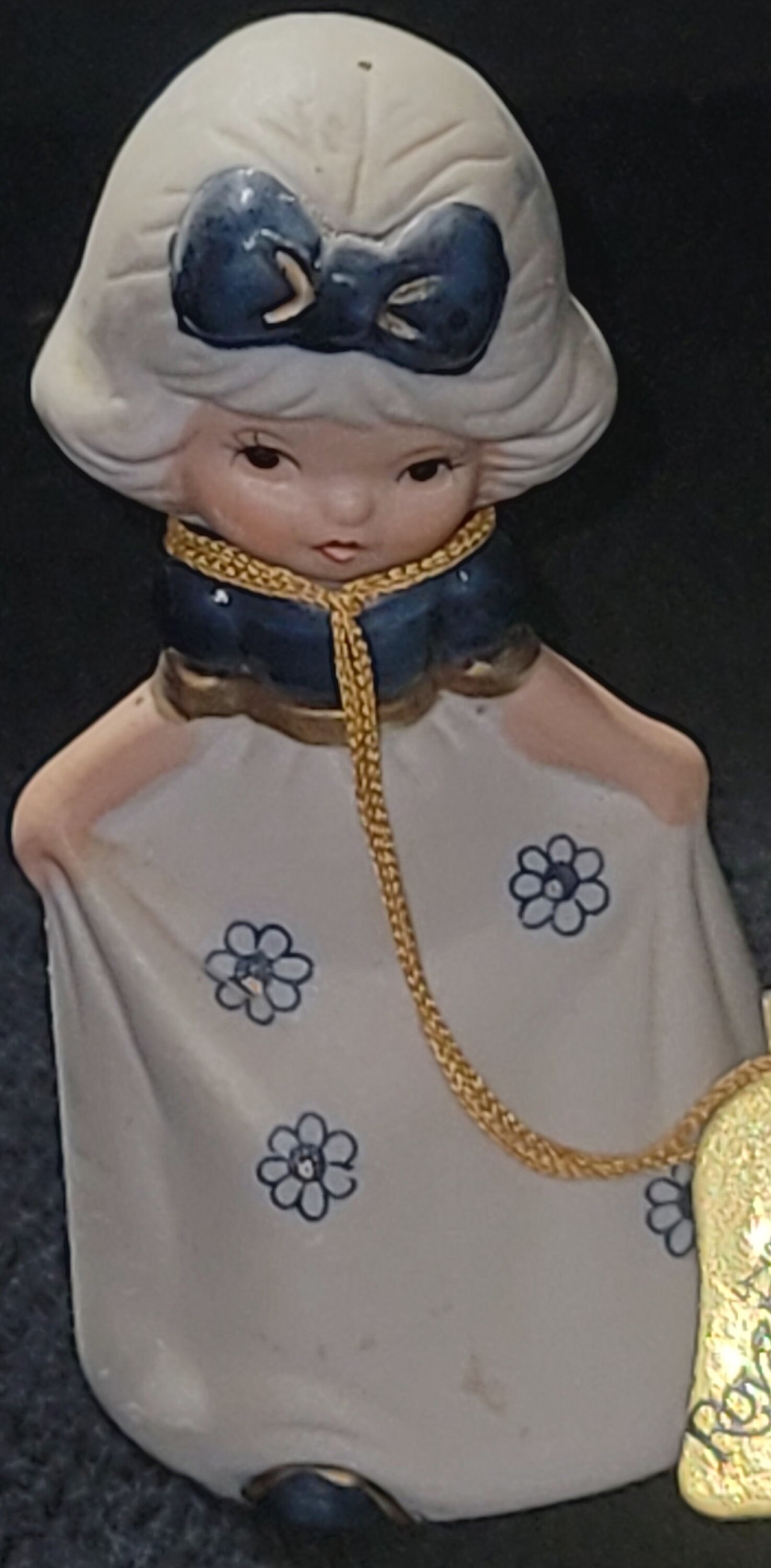 1980 Royal Majestic Jasco Lady Bell White Dress Blue Bow Floral ...