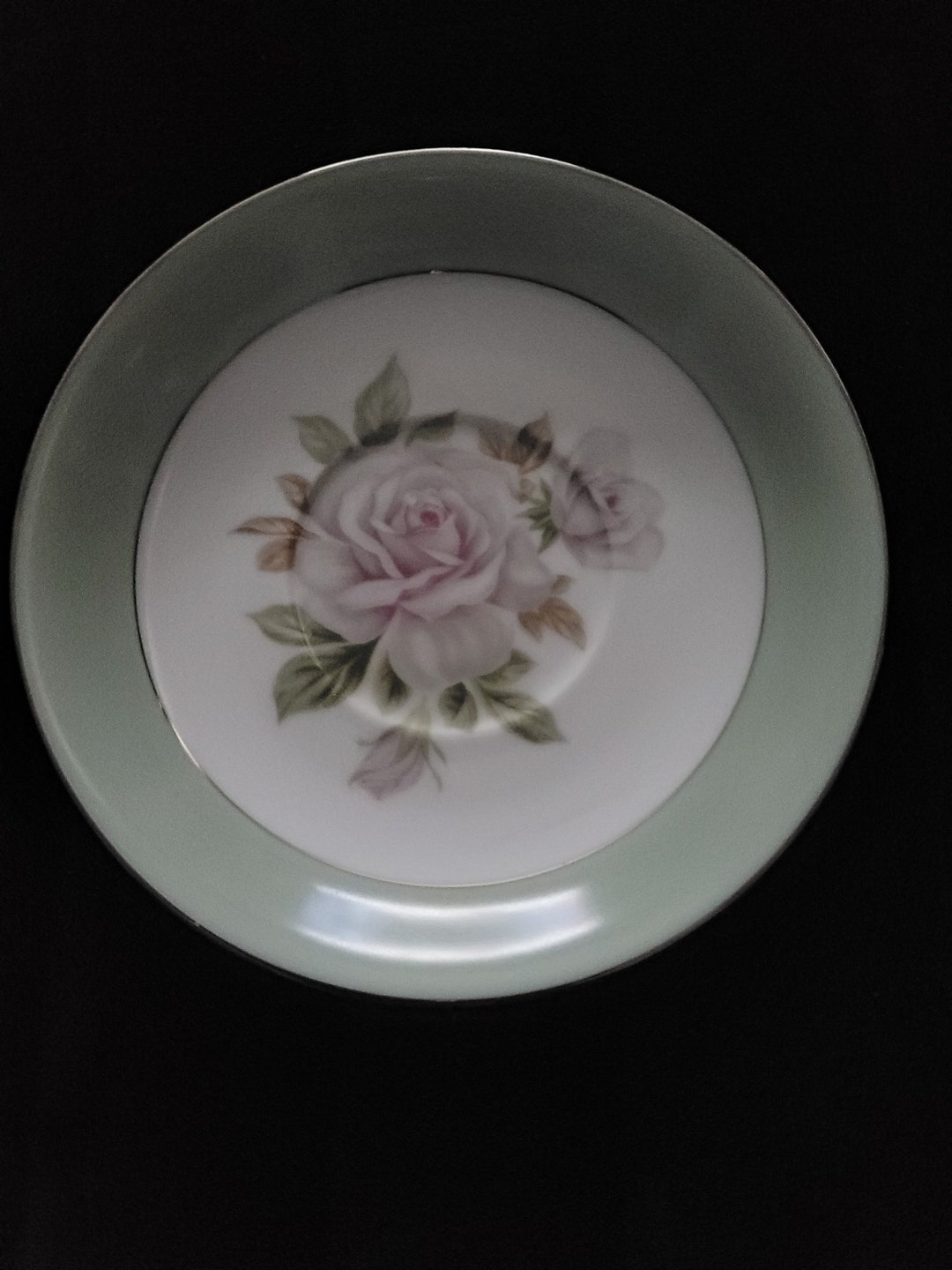 Beautiful Noritake China Japan 5321 Cascade Green Edge White Rose ...