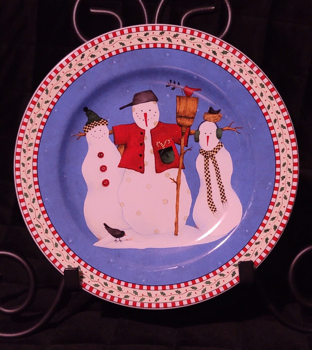 Sakura Snowman Plate, 3 Snowmen, Debbie Mumm, Salad Snowman & Friends ...