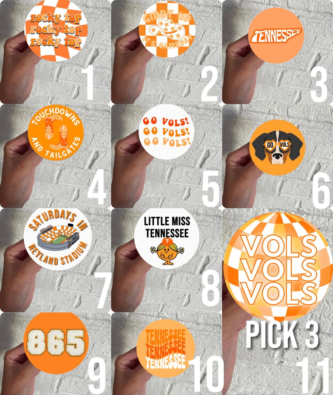 Tennessee Vols UT UTK Gameday Button Pin Trio Pack - Etsy