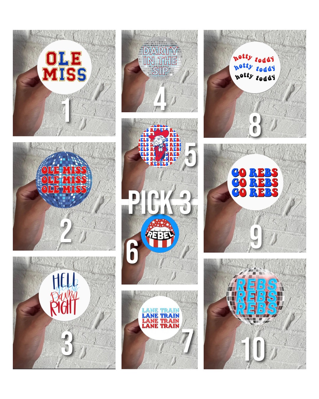 Ole Miss Gameday Button Pin Trio Pack - Etsy