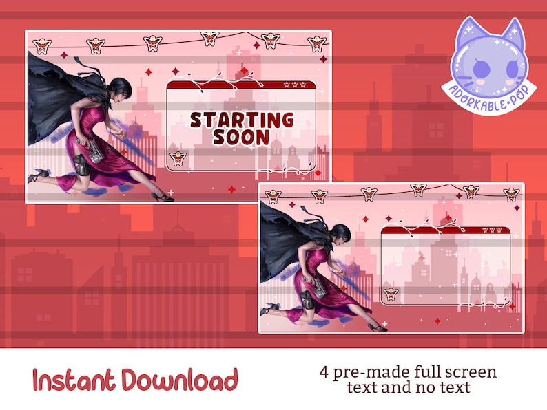 Ada Wong Resident Evil Stream Overlay Set for Twitch / Border / Webcam ...