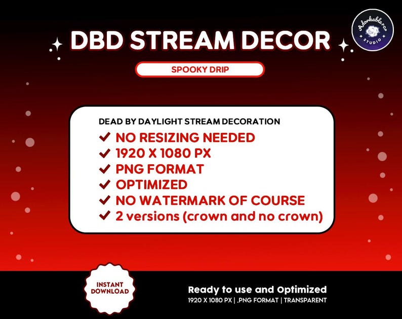 DBD Decor Game Overlay | Spooky Drip | HUD Decoration Dead by Daylight ...