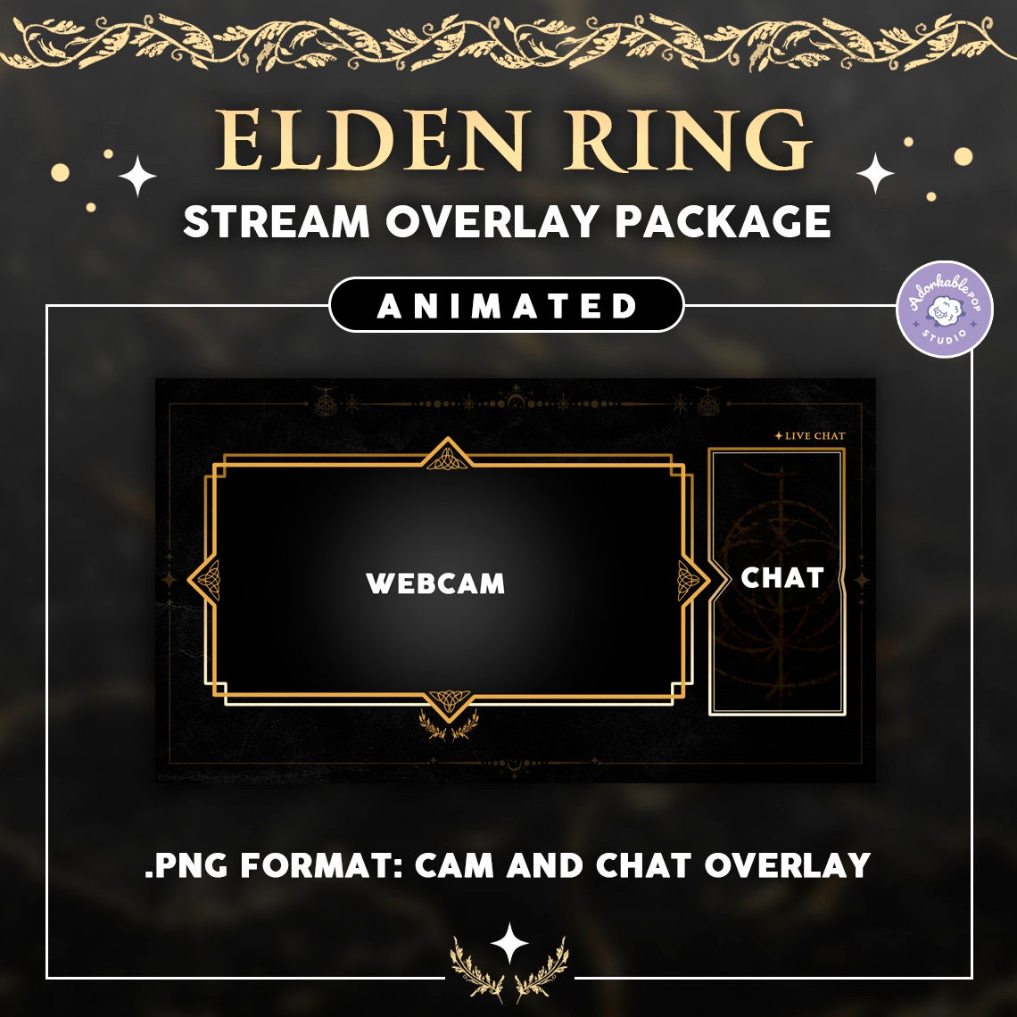 Elden Ring Overlay Animated Stream | 4 Animated Scenes + 1 Gift ...