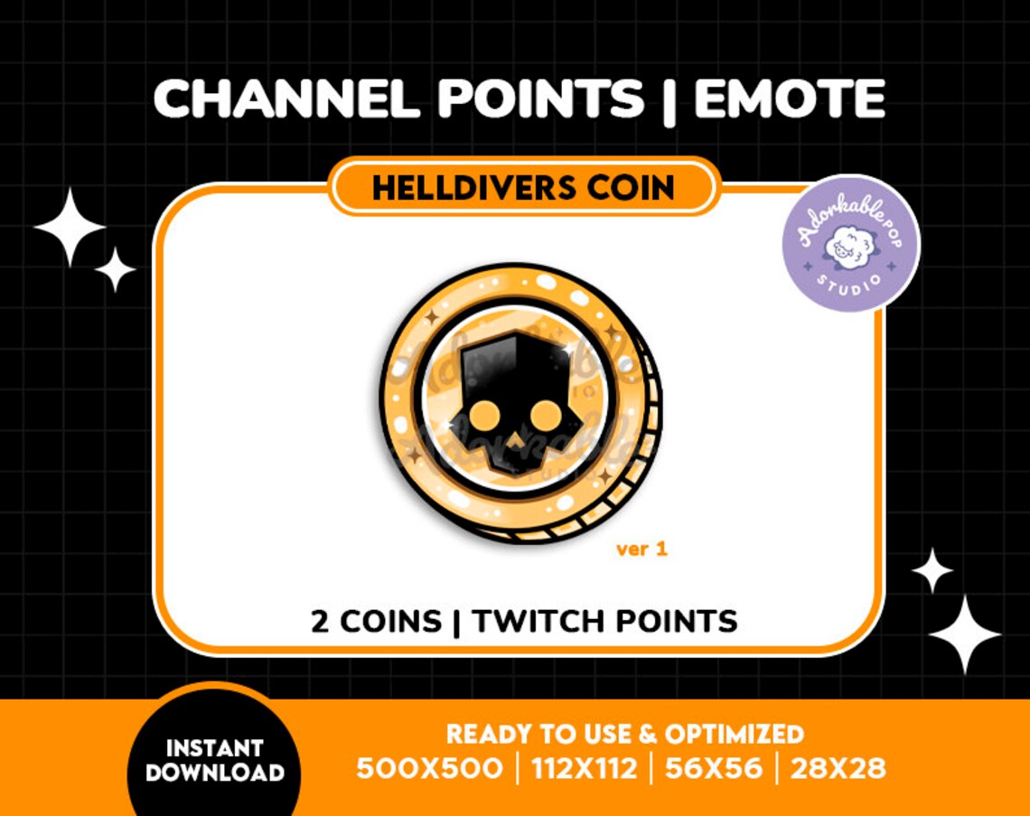 Helldivers 2 Coin Channel Points for Stream - Black Yellow Version ...