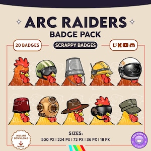 Badge Pack | Arc Raiders Scrappy | 20 Badges | Twitch | Kick | Youtube ...