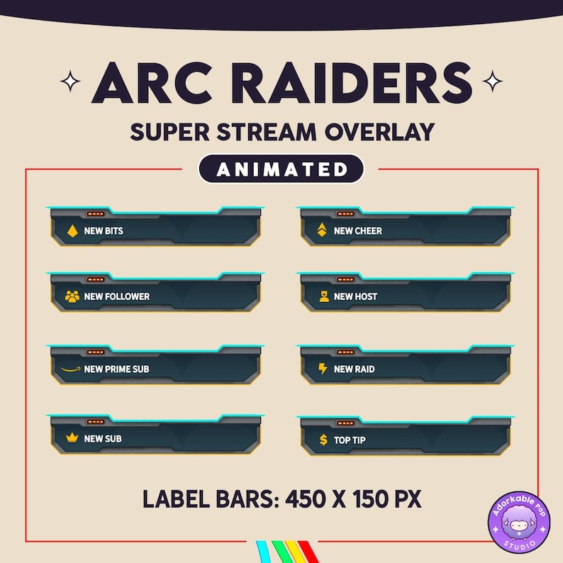 ARC RAIDERS Animated Overlay Pack | 2x Cam Borders | Chatbox | 8x Label ...