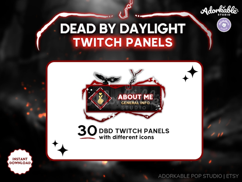 DBD Panels for Twitch | 30 Panels of Dead by Daylight | Dark Red Panels ...