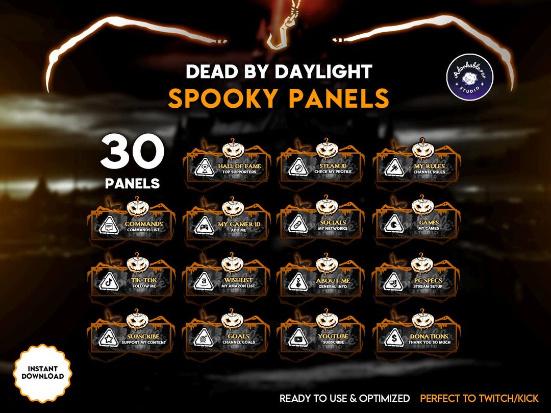 DBD Panels for Twitch Kick | 30 Panels of Dead by Daylight | Halloween ...