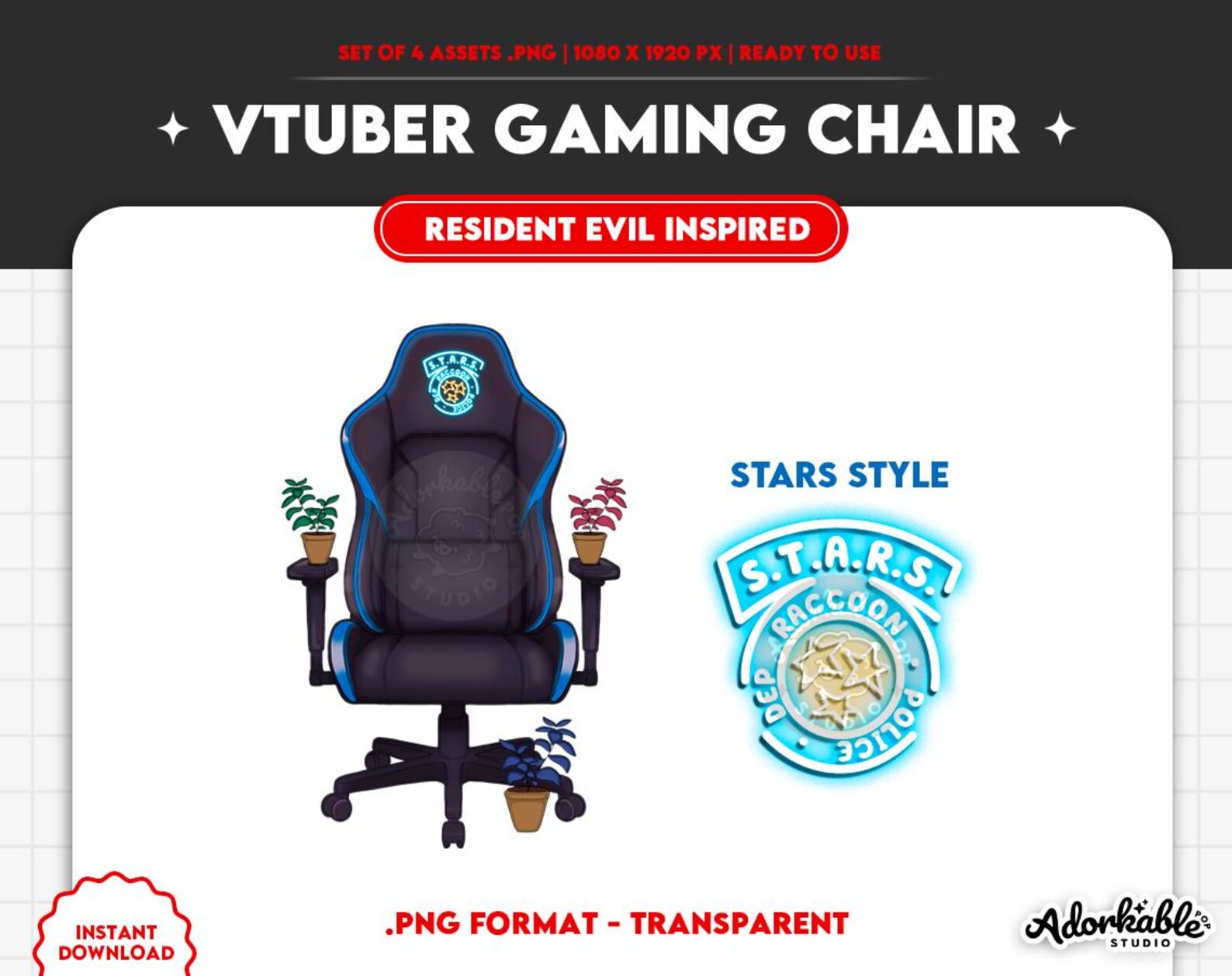 Resident Evil Vtuber Gaming Chairs | Vtuber Assets | Twitch | Youtube ...